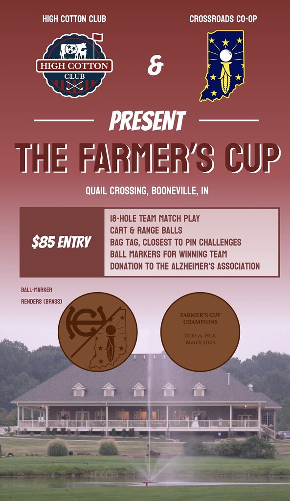 The Farmer’s Cup II - March 2, 2024 - High Cotton Club vs Crossroads Co-Op - Events - No Laying Up
