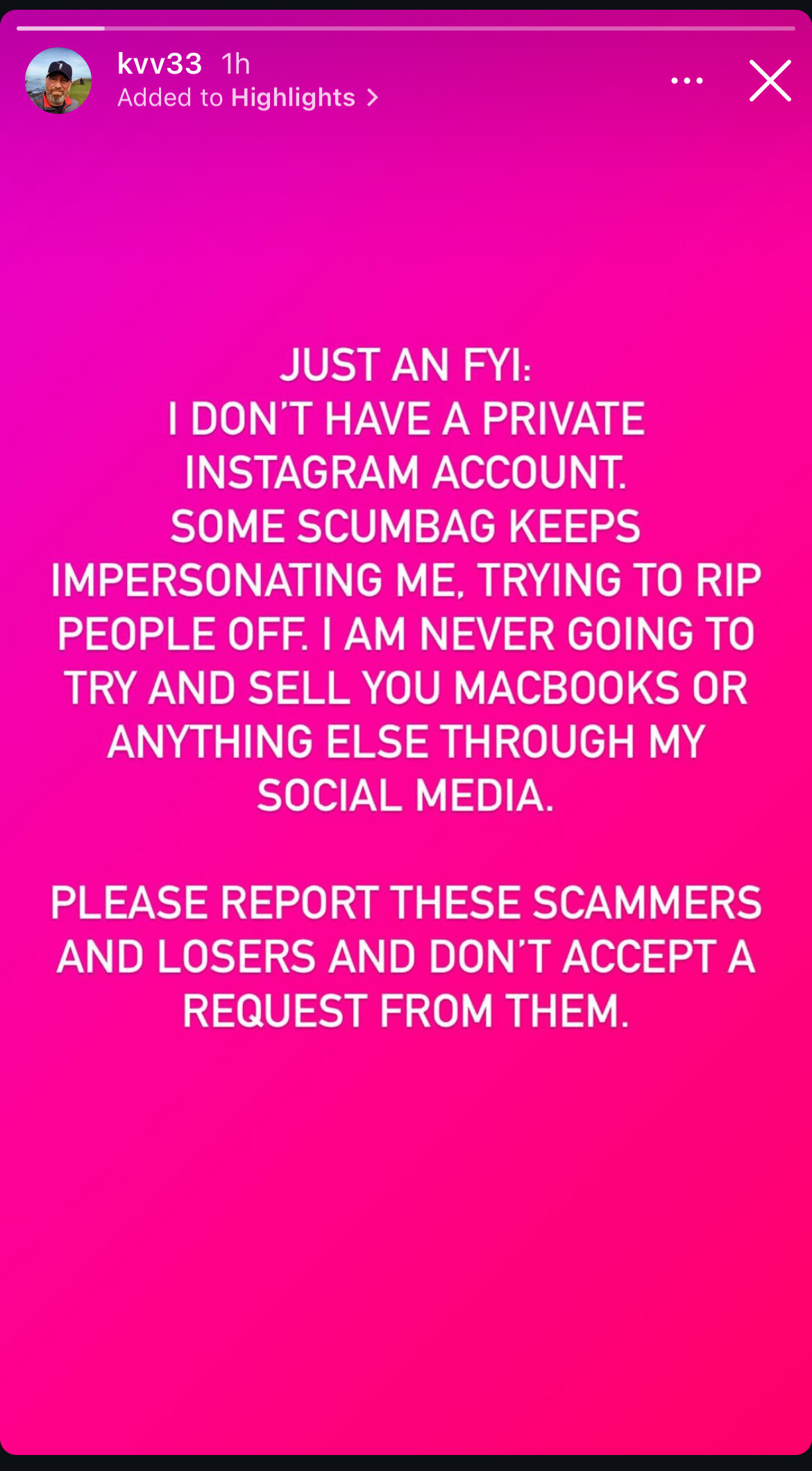 A fake friend request from @kvv - Community Center - No Laying Up